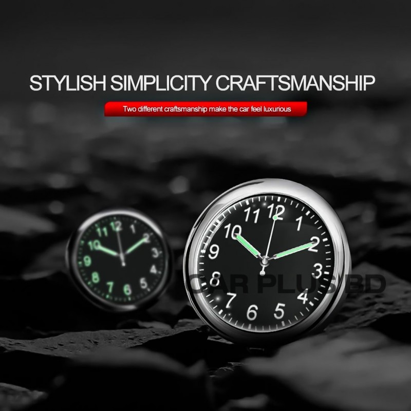 Car Clock, Analog Luminous Quartz Watch (Black) Steel, Easy to Read ...