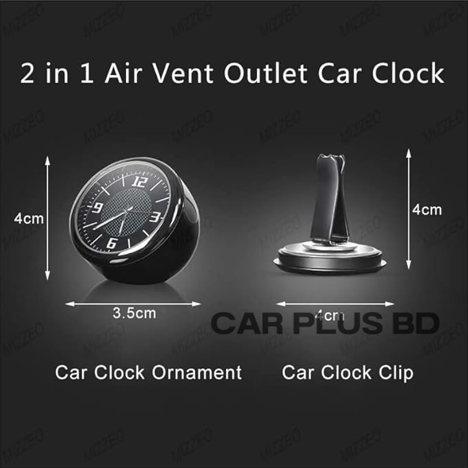 Car Clock, Analog Luminous Quartz Watch (Black) Steel, Easy to Read ...